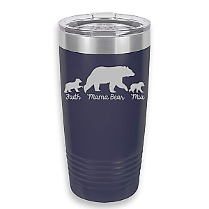 Froolu Personalized Tumblers Customized with Names - Travel Mug Gifts for Mom - Cute Mama Bear, Deer, Dragon Designs - Custom Coffee Cups Mother's Day, Christmas, Birthday Gift for Momma - Engraved