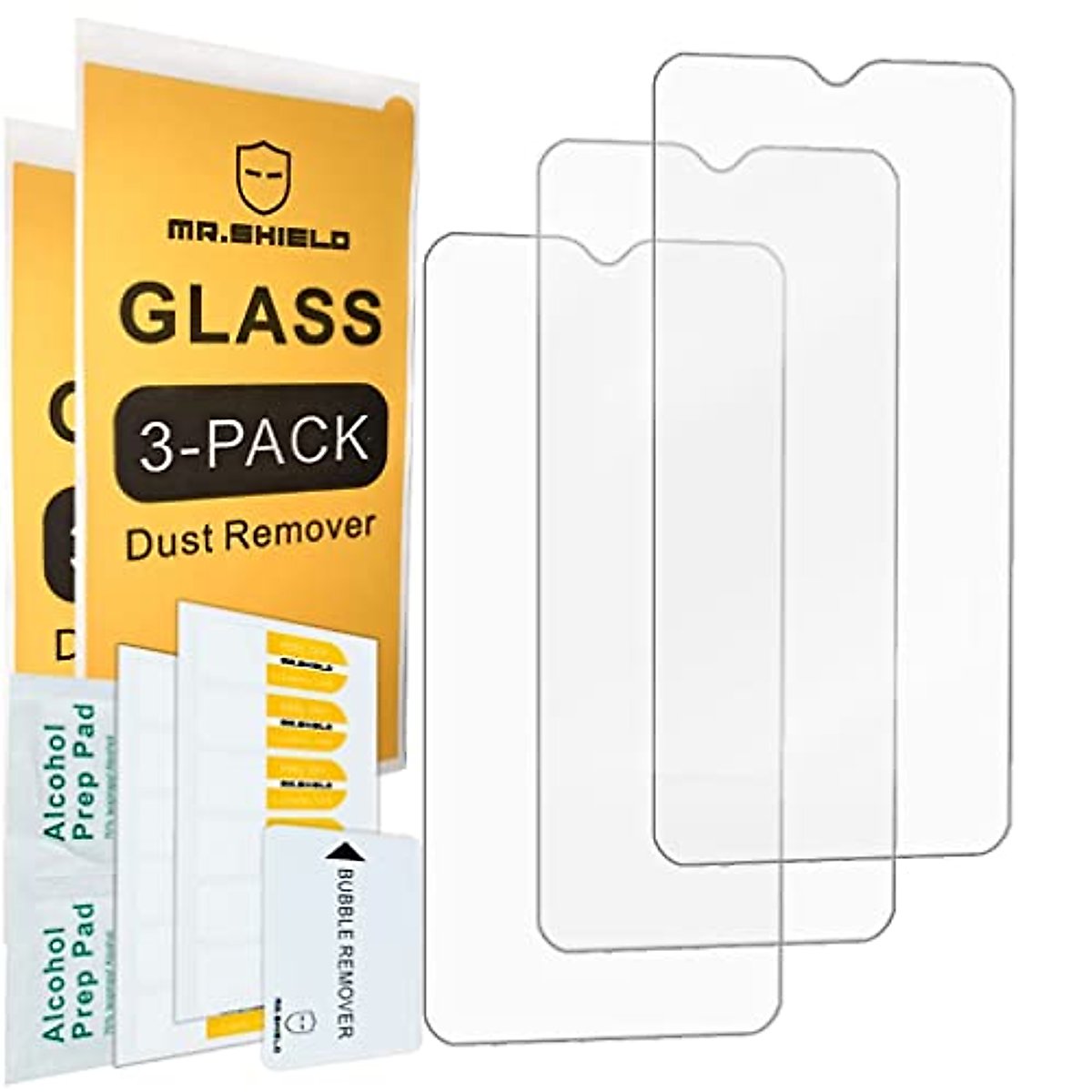 Mr.Shield [3-Pack] Designed For TCL 4X 5G / TCL 20A 5G / TCL 20 A 5G [Tempered Glass] Screen Protector [Japan Glass With 9H Hardness] with Lifetime Replacement