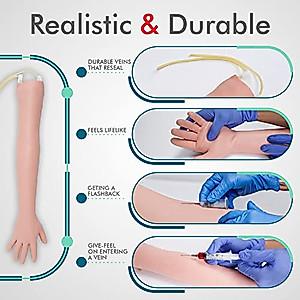 Phlebotomy Practice Kit and IV Practice Kit for Nurses and Other Medical Professionals - Practice and Perfect Venipuncture Skills Before Working On Real People - The Apprentice Doctor.