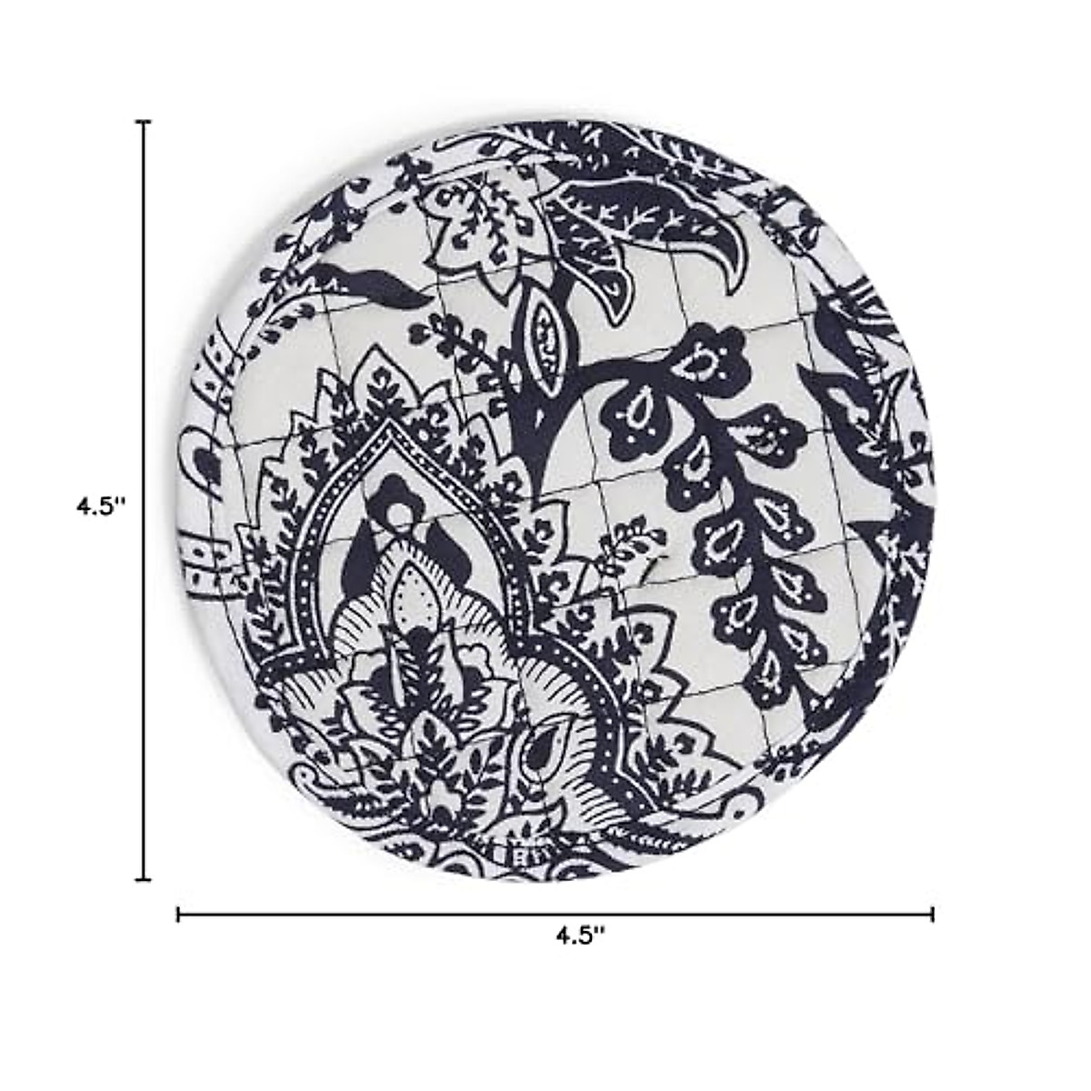 Vera Bradley Women's Cotton Coasters Set of 4, Java Navy & White - Recycled Cotton, One Size