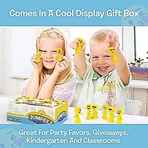Jumping Smile Popper Spring Launchers Toys - Bouncy Party Favors for Kids - Unique Mini Toys - Party Supplies and Goodie Bag Stuffers - 24 Figurines in a Beautiful Display Box - Fit as Easter Egg Fillers