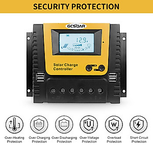 PWM Charge Controller 80A, 12V/24V/36V/48V Auto Max PV 100V .Positive Grounding, 80amp Solar Charge Controller,LCD Display Work for Lead-Acid Sealed/Gel(AGM)/Flooded and Lithium Battery (80A)
