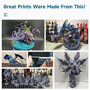 Creality Official Upgrade 3D Printer Resin, 1000g Standard Photopolymer Resin for LCD 3D Printing, 405nm UV-Curing Resin, High Precision, Low Shrinkage, Excellent Fluidity (Grey)