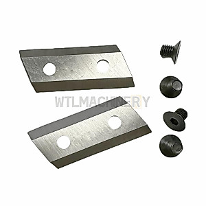 2 Sets Garden Shredder Chipper Blades (4pcs) + Screws (8pcs) Wood Chipper Knives for Wood Chipper Machine Replacement Part Hole Pitch: 35mm