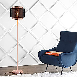 JONATHAN Y JYL6107A Tribeca 60.5" Metal LED Floor Lamp, Contemporary, Modern, Transitional, Office, Living Room, Family Room, Dining Room, Bedroom, Hallway, Foyer, Copper/Black