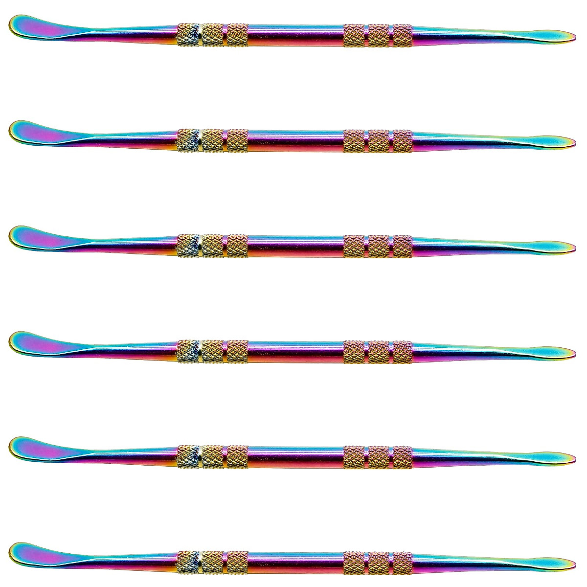 HARSKIYER 6pcs Wax Carving Tools, 4.75 Inch Stainless Steel Double-Ended Sculpting Spoon Tool Clay Sculpting Tools Wax Carving Sculpting Tools (Rainbow)