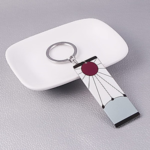 Kimetsu No Yaiba Tanjiro Keychain - Anime Character Acrylic Hanafuda Charm Key Chain - Cosplay Jewelry Gifts for Women Men and Fans