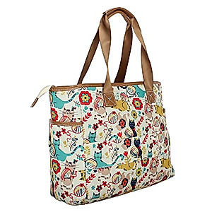 Lily Bloom Pattern 14 Inches Handbag for Women, Large Capacity Tote Bag Satchel Shoulder Bag