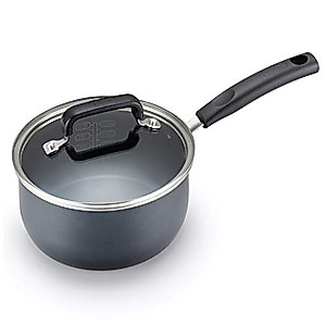 T-fal Signature Titanium Nonstick 3 Qt. Saucepan with Lid, Grey, B06124