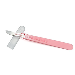 Surgical Scalpel Dermaplaning Tools #10 Dermaplane Blades with Handle, Dermablade for Women Podiatry Face Crafts Individually Sterilized Wrapped with Protect Tip Cover, No Need Install