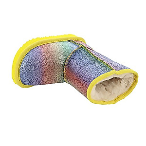 UGG Girls Kids' Classic II Glitter Fashion Boot, Rainbow, 4 Big