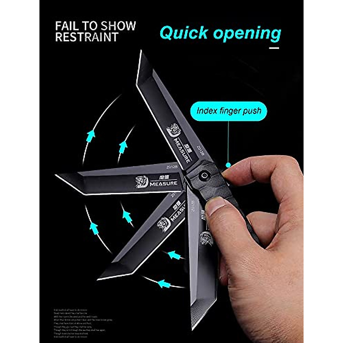 Carimee EDC Knife- 3.7 inch Pocket Knife Tanto point- Black Aluminum Alloy Handle, for Outdoor/Camping/BBQ