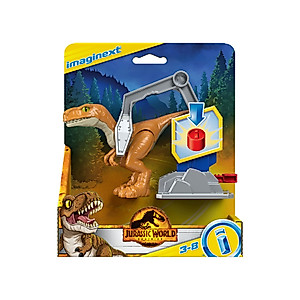 Fisher-Price Imaginext Jurassic World Dominion Atrociraptor 'Tiger' Dinosaur Toy with Removable Trap for Preschool Kids Ages 3 and Up