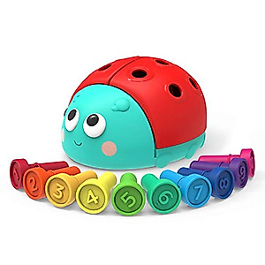 Battat Education – Fine Motor Peg Toy for Toddlers, Kids – Montessori Toy with Pegs – Educational & Developmental Toy – Learning Ladybug – 18 Months + – Learning Ladybug