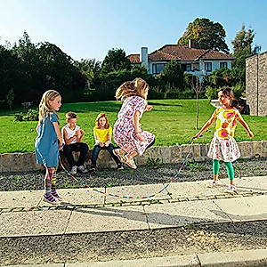 Kingcolor Double Dutch Jump Rope 16 FT 2 Pack Long Jump Rope,Plastic Segmented Beaded Diy Jump Rope, Suitable for Children and Adults, Long Enough for 5-6 Jumpers (Blue)