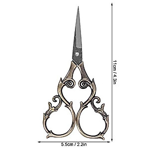 Vintage European Style Sewing Scissors, Flower Plum Blossom Scissors Embroidery Stainless Steel Scissors for Tailor Craft Work(Green)