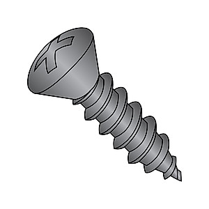 Small Parts 0412ABPOB Steel Sheet Metal Screw, Black Oxide Finish, 82 degrees Oval Head, Phillips Drive, Type AB, #4-24 Thread Size, 3/4" Length (Pack of 100)