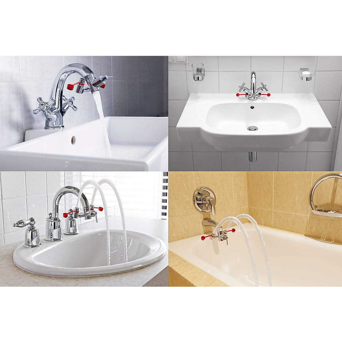 Skywin Eye Wash Kit - Faucet Mounted Emergency Eye Wash Station Sink Attachment -1x Continuous Flow Eyewash Station,3X Common Sink Adapter,2X Inspection Tag,1x Emergency Eye Wash Station Sign