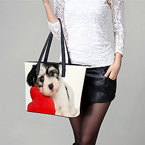 Womens Handbag Animal Dog Leather Tote Bag Top Handle Satchel Bags For Lady