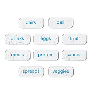 YouCopia, 10-Piece Set ReStickable 3D Fridge Labels, Reusable Nano-Suction, White