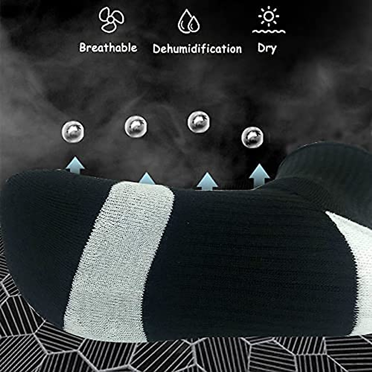 Qiangyun Men's & Women's Athletic Cushioned Compression Crew Basketbal Socks for Work Sports (Sport Socks A-01, Large)