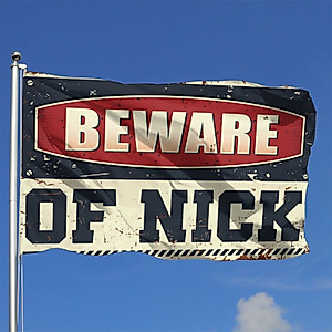 Funny Dorm Flags Beware Of Nick Flag Stuff For Your Room Windsocks Outdoor (Size : 60X90CM)