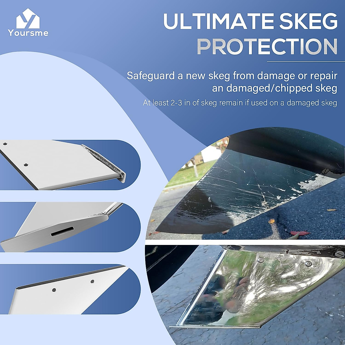 27031 Skeg Guard Skeg Protector Kit Marine-Grade Stainless Steel Replacement for Mercury Mercruiser Alpha I Generation II 1991-2023