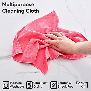 Superio Microfiber Cleaning Cloth 16x16 Highly Absorbent Cleaning Rags for House, Kitchen, Bathroom ,Car 3 Pack Multi Color Coded Multi-Purpose Streak-Free lint-Free Towels