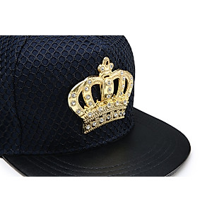 REINDEAR Royal King Crown Baseball Cap Hip-hop Snapback Hat (Navy)
