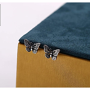 SLUYNZ 925 Sterling Silver Retro Butterfly Earrings Studs for Women Pretty Vintage Butterfly Studs