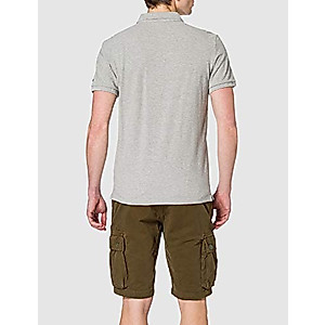 Superdry Mens Organic Cotton Short Sleeve Pique Polo Shirt Mid Marl Size XL