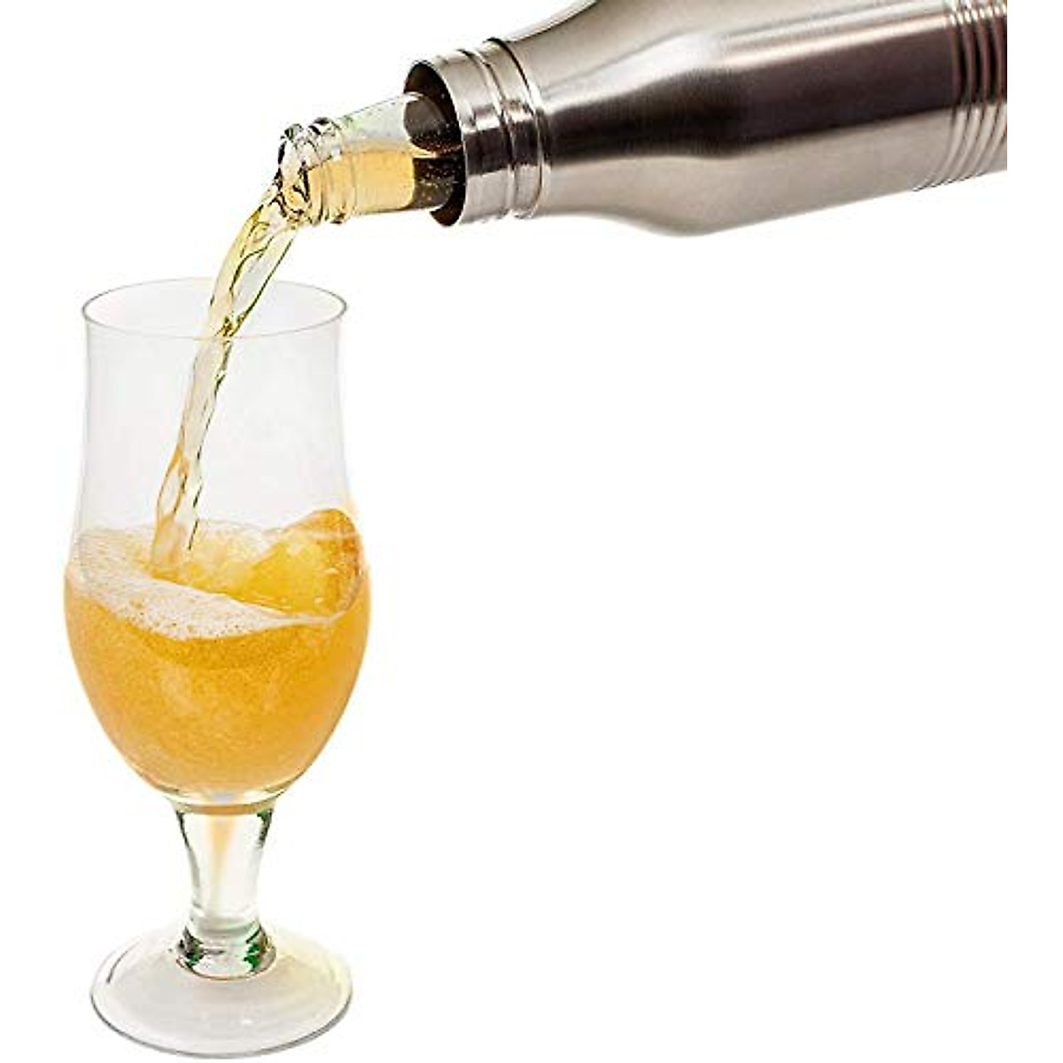 Beer Bottle Insulator,2Pack Stainless Steel Beer Bottle Holder，Beer Cooler Keeps Drinks Colder with Beer Opener,Longer,for Camping/Fishing/Beach