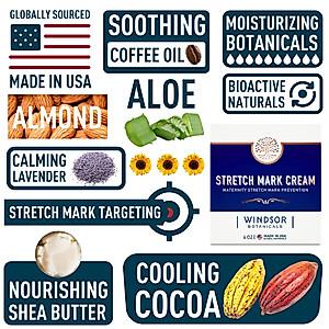 Pregnancy Stretch Mark Prevention Cream - Moisturizing Belly Stretch Mark Cream Remover Rich in High-Potency Cocoa, Aloe, Shea Butter - Hypoallergenic Nourishing Pregnancy Must Have Skin Care - 4oz