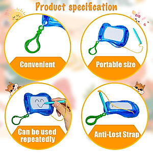 24 Pack Mini Magnetic Drawing Board Keychain for Backpack Erasable Sketch Valentines Toys Bulk for Kids Classroom Gifts Rewards Party Favors Goodie Bag Stocking (24 pcs Draw Keychain)