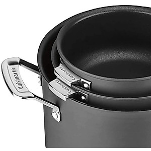 CUISINART N61-11 Nonstick Hard-Anodized Nesting Cookware Set, 11 Piece, Black