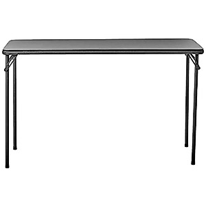 COSCO 20" x 48" Vinyl Top Folding Table, Black