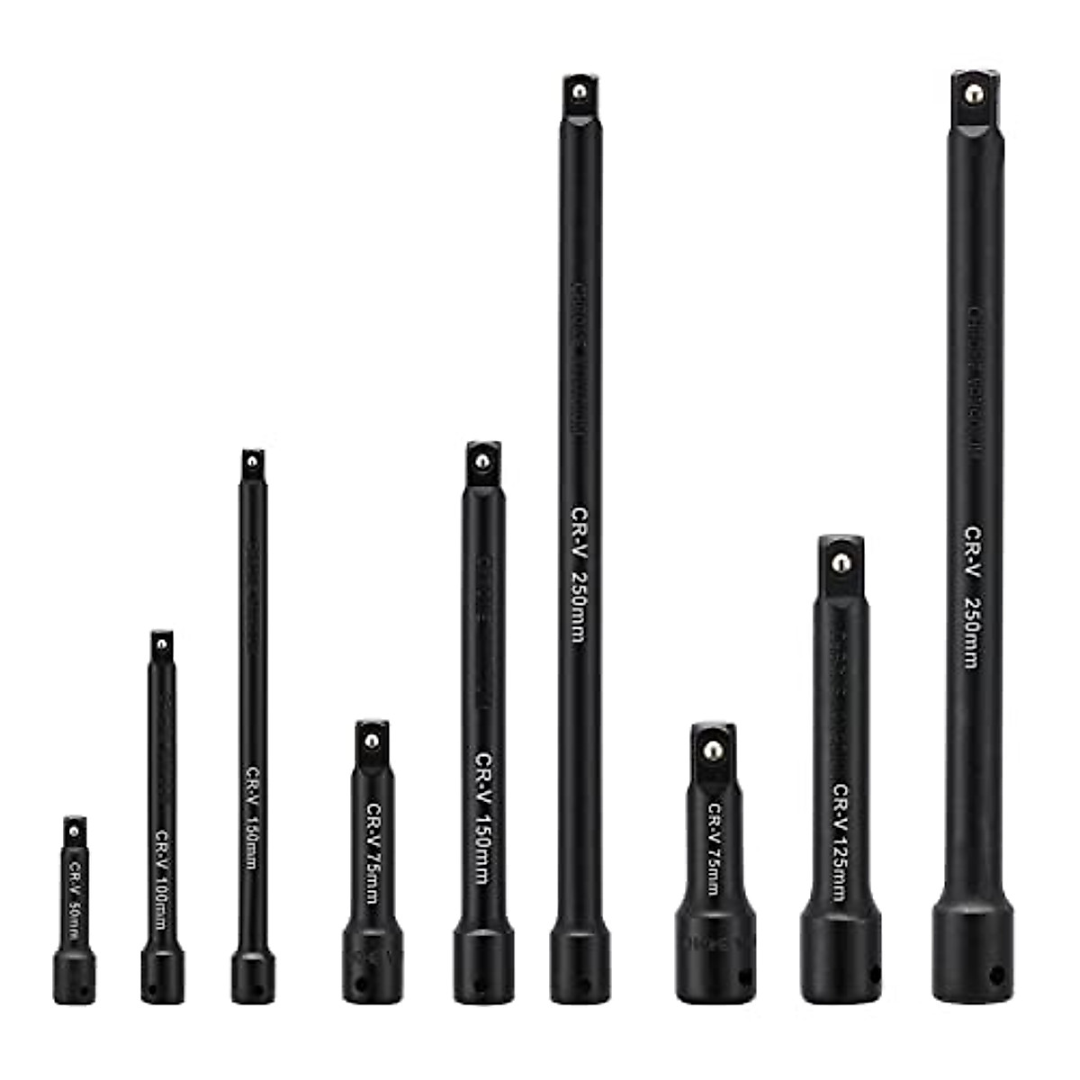 Mayouko 1/4",3/8",1/2" Drive Extension Bar Set, CR-V, 9 Pieces Socket Extension Bars for Narrow and Deep Areas