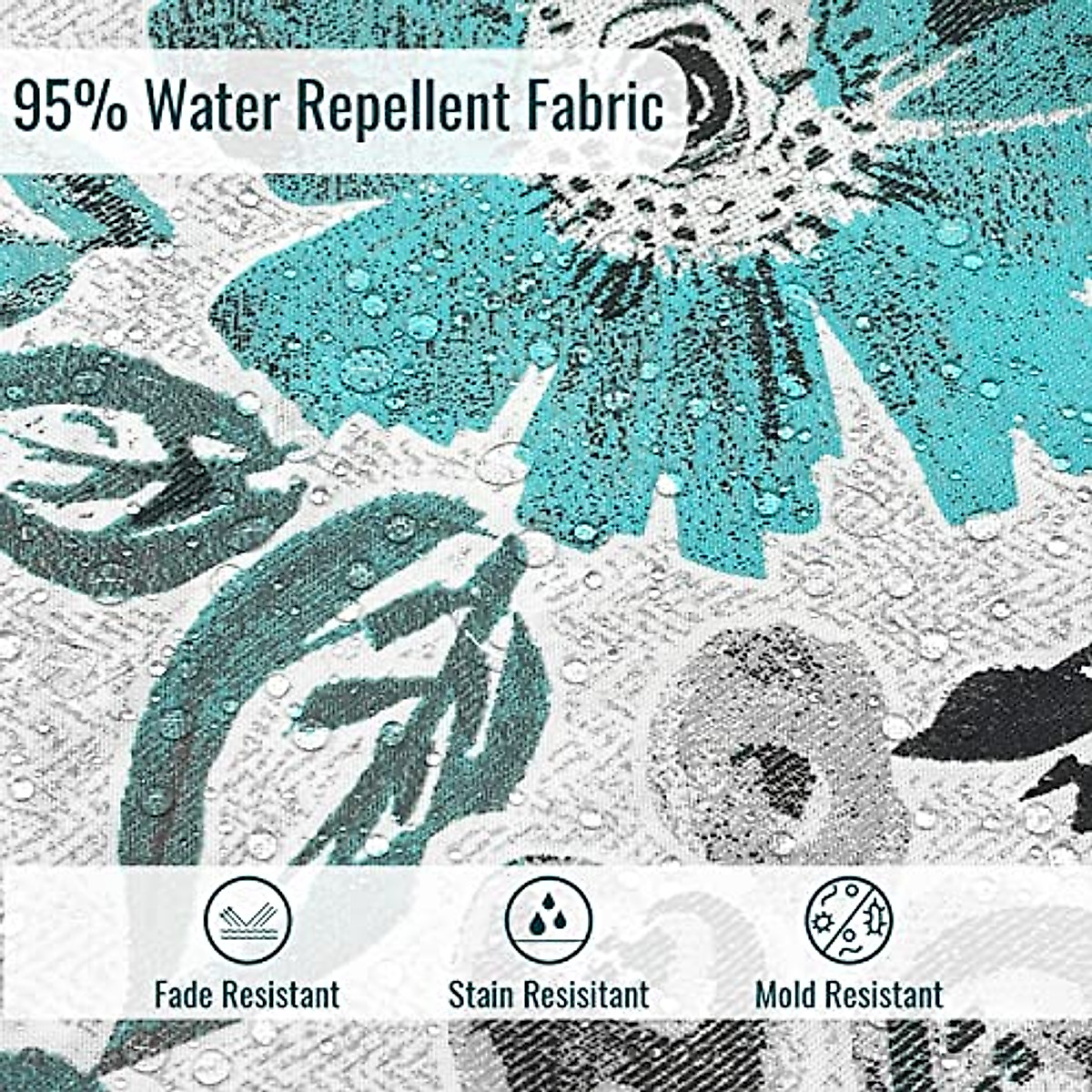 TWLEAR Indoor/Outdoor Wicker Chair Cushions, U-Shape Tufted Patio Seat Cushions All Weather for Outdoor Furniture Home Garden Office Chair Use, 19”x19”x5”, 2 Pack, Blue Calliopsis