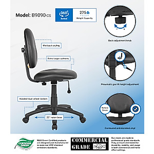 Boss Office Products Dimond Task Chair without Arms in Black