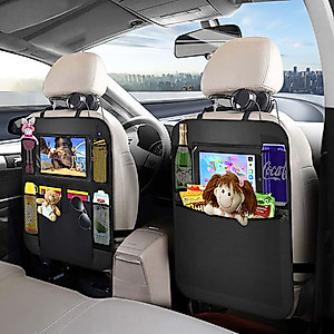 EUBSWA Backseat Anti Kick Mat for Kids 2 Pack with Storage Pockets, Car Travel Accessories,Backseat Car Organizer Kick Mats Backseat Organizers Auto Back Seat Protector