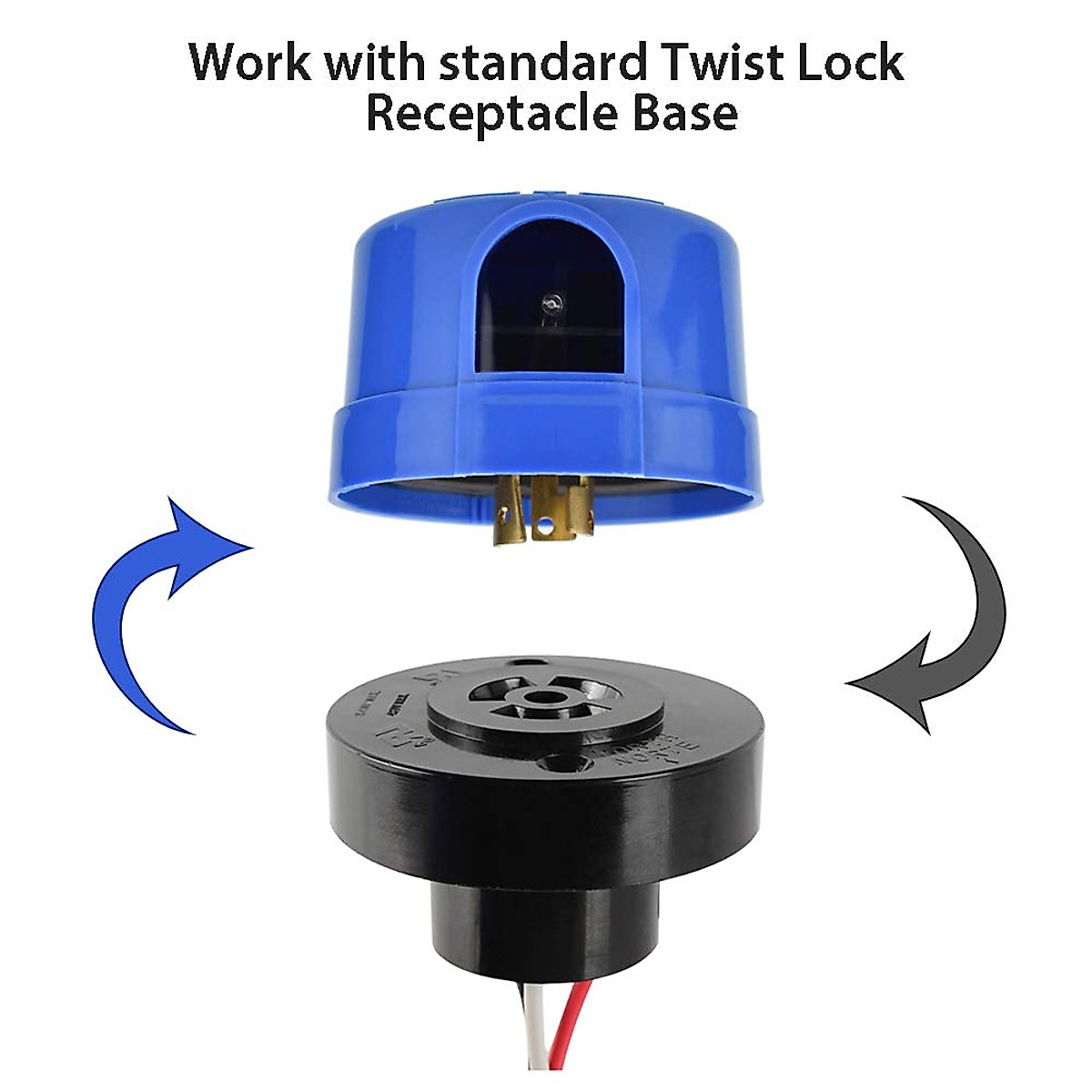 HGG 8Pcs Photocell for Outdoor Light,Auto On Off Photo Sensor Switch with Twist Lock,Dusk to Dawn Light Control for LED Street/Barn Light Parking Lot Light Area Light