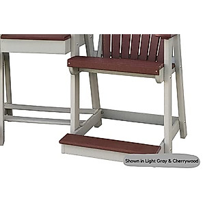 DutchCrafters Plastic Poly Outdoor Bistro Set with 2 Chairs and Attached Center Table, 3 Piece Patio Furniture Set - Amish Made in USA (Tudor Brown & Weatherwood)