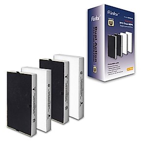 Flintar 4-Pack Replacement Filter U, Compatible with Honeywell HEPAClean U Filter HRF201B and Febreze FRF102B, Fits HW HHT270, HHT290 and Febreze FHT170, FHT180, FHT190, Upgraded H13 True HEPA filter