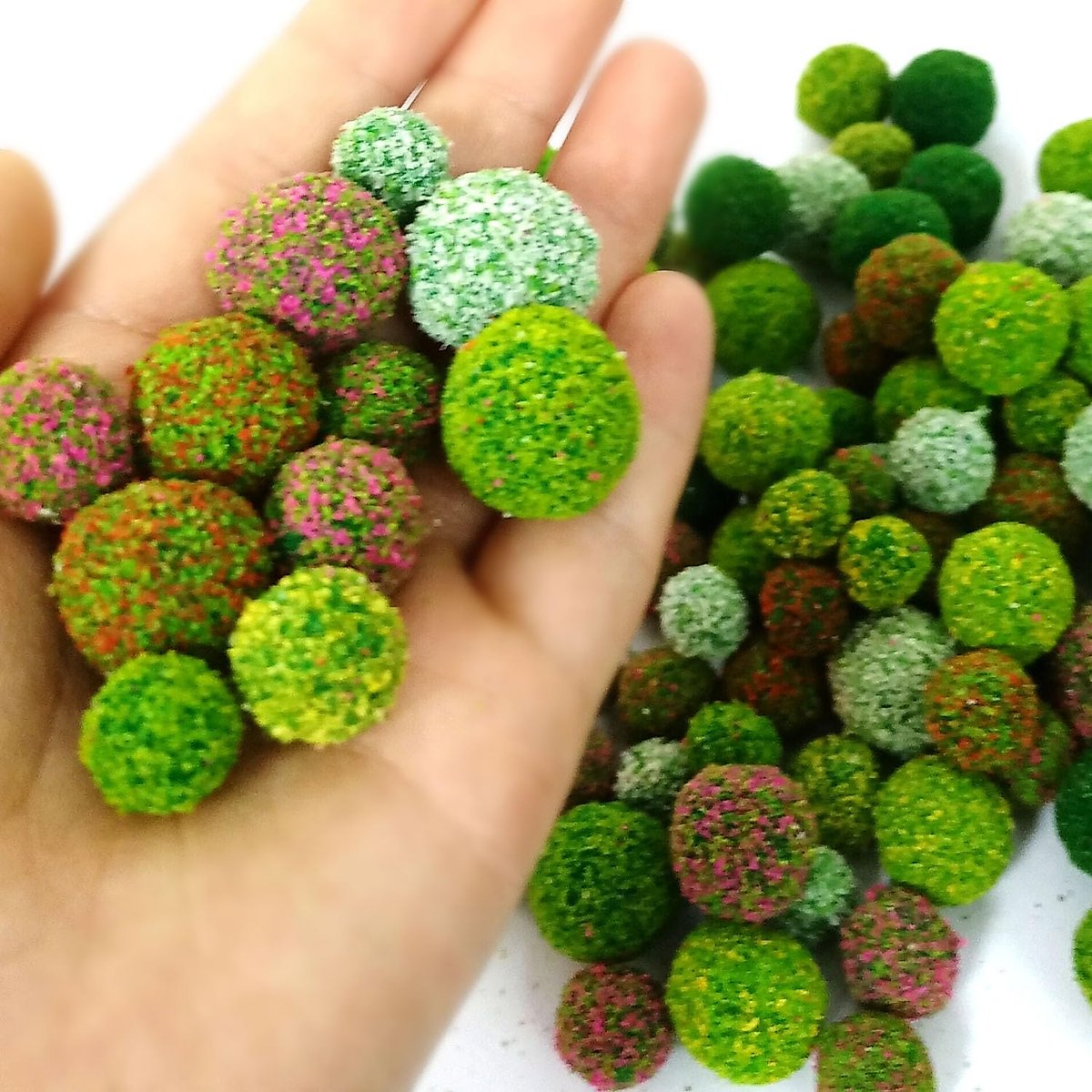 OrgMemory 120 Pcs Model Flower Trees, Model Scenery, Scenery Railroad Layout Scene Decoration Architecture Model Landscape Layout Cluster Flower Vegetation Mini Model Trees Flower