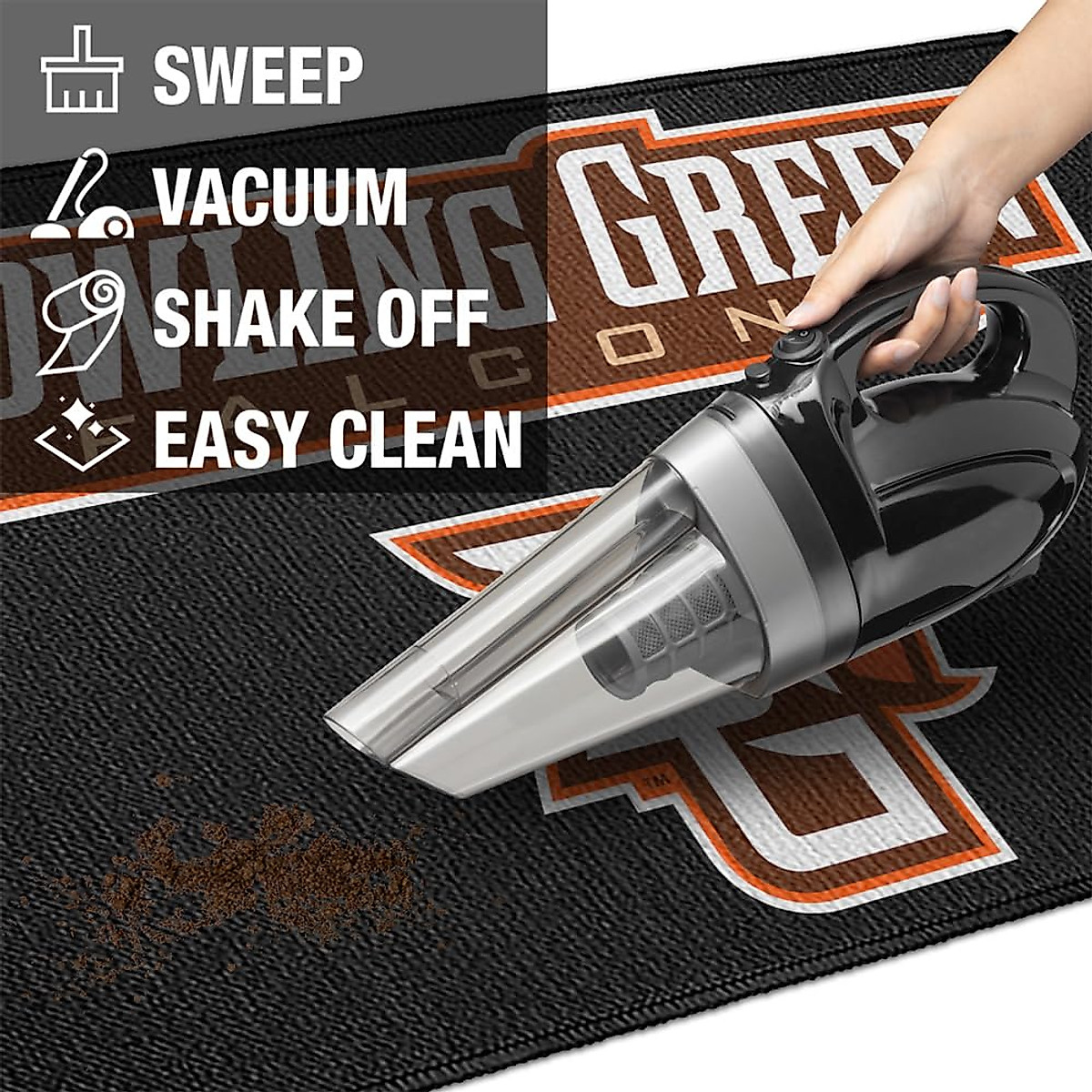 Campus Lab Bowling Green State University Anti-Slip Indoor Doormat, 20” x 31.5” Primary Mark, Floor Mat for Inside Entry Way/Back Door Garage Mudroom Home and Office, Low Profile