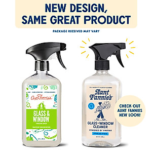 Aunt Fannie's Glass & Window Cleaning Vinegar Spray, Natural Streak-Free Glass and Window Cleaner, 16.9 Ounces (Pack of 1)