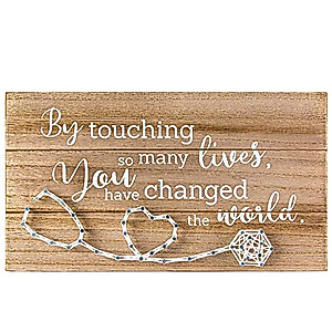 VILIGHT Nurse Doctor Gifts for Women Men - Thank You and Retirement Nurse Gift Sign - By Touching So Many Lives You Have Changed The World - Handmade 3D String Art 12x6.6 Inches