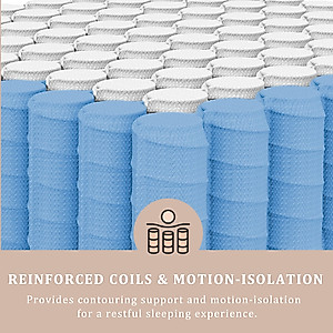 BedStory King Mattress 14 inch - Hotel-Collection Hybrid Mattress for Extra Lumbar Support - Pain Relieving Deep Sleep Plush Mattress - Fiberglass Free Bed in a Box, CertiPUR-US Certified, 365-Trial