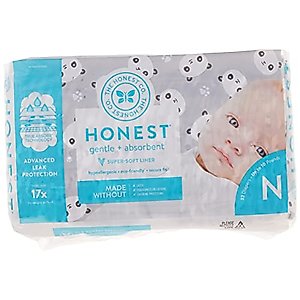 The Honest Company - Eco-Friendly and Premium Disposable Diapers - Pandas, Newborn Size (<10lbs.) 32 Ct.