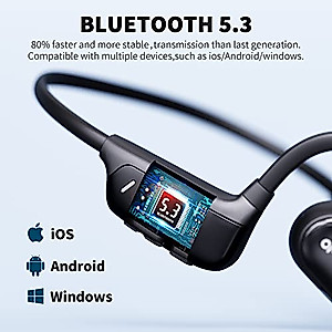 CXK Conduction Headphones Bluetooth Earbuds Open Ear Headphones Bluetooth 5.3 Earbuds with 15H Playtime IPX6 Waterproof Wireless Earbuds Stereo Sound Wireless Earphones for Cycling